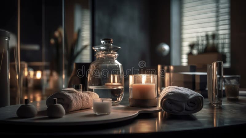 Spa Products in Spa Center. Generative Ai Stock Illustration ...