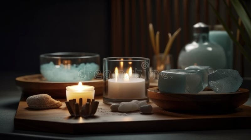 Spa Products in Spa Center. Generative Ai Stock Illustration ...