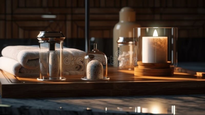 Spa Products in Spa Center. Generative Ai Stock Illustration ...