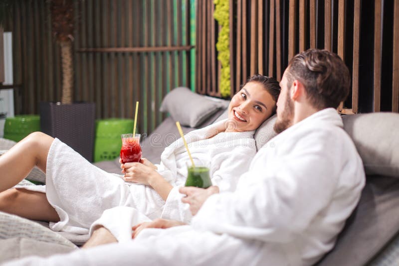 Spa Program for Couples. Romantic Date for Amorose in Spa Resort Stock ...