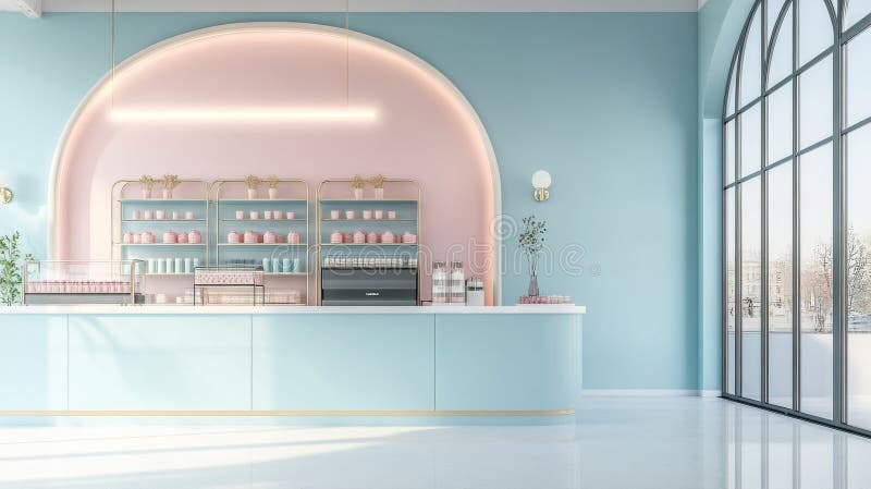 Reception Area Beauty Salon Light Pink White Stock Photos - Free ...