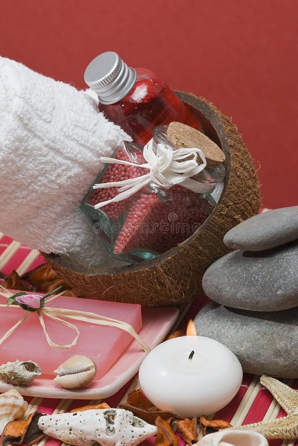Spa in red. stock photo. Image of harmony, design, care - 17064542