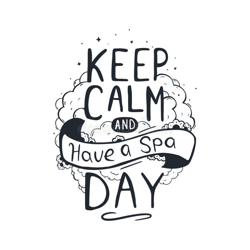 Spa and Relax Center Hand Draw Lettering. Stock Vector - Illustration ...