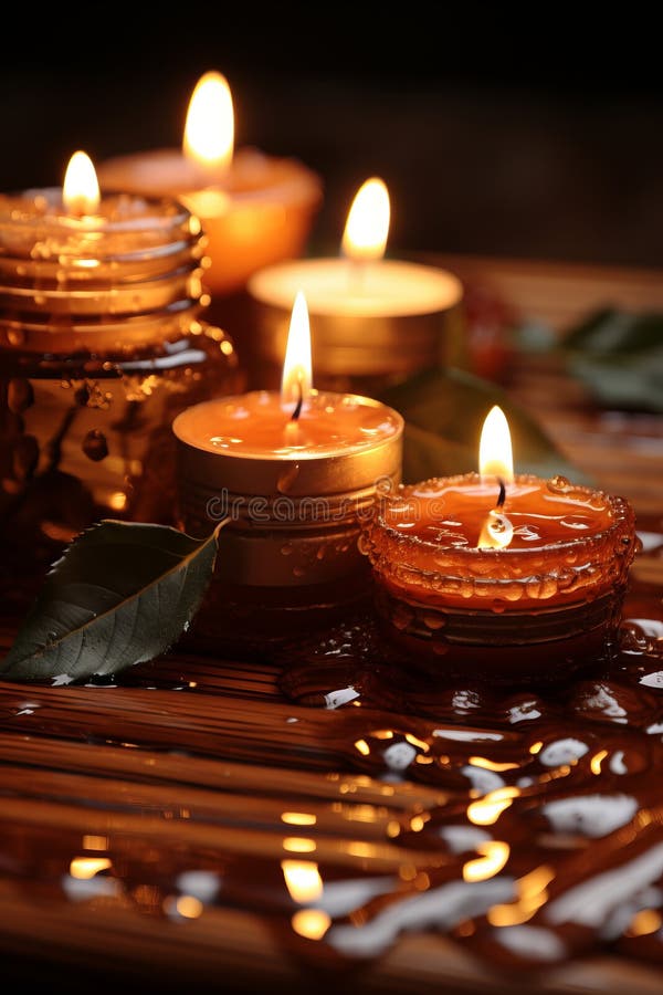 Spa Relaxation. Candles and Therapy Essentials for Serene Vertical ...