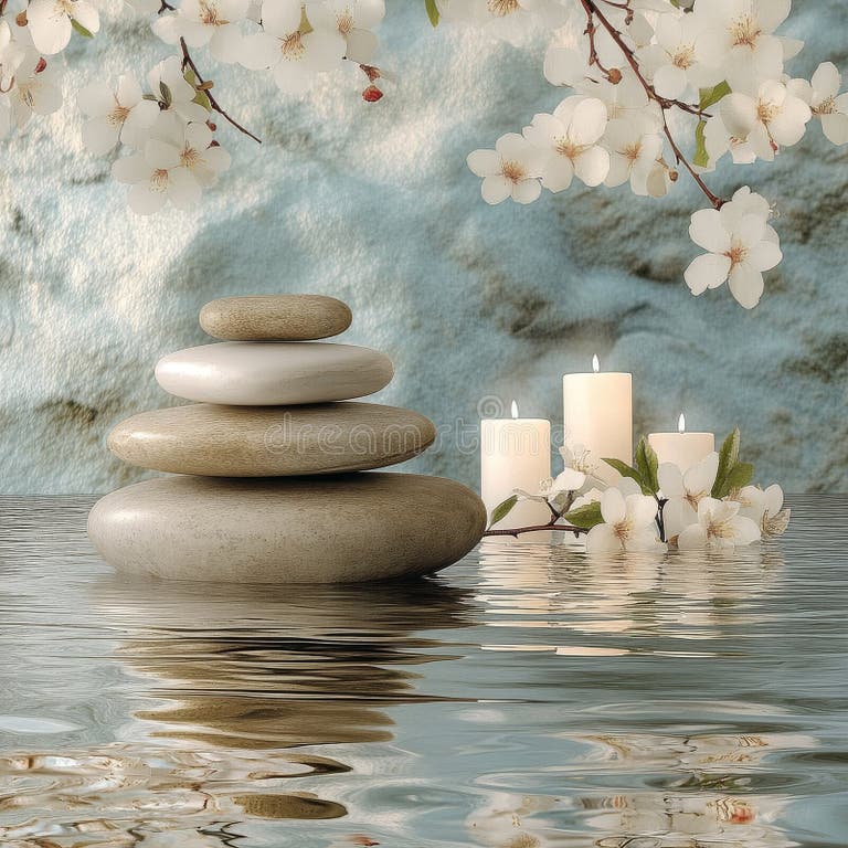 Spa Relaxation Backdrop with a Harmonious Layout. Stock Illustration ...