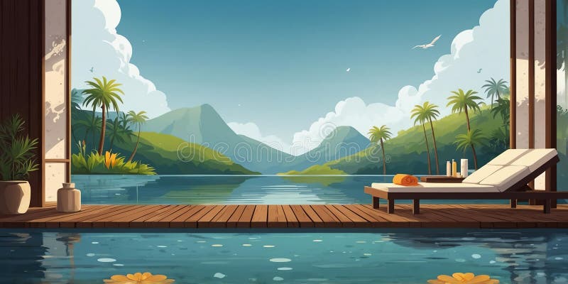 Spa and Relaxation Themed Flat Banner Ai Generated Stock Illustration ...