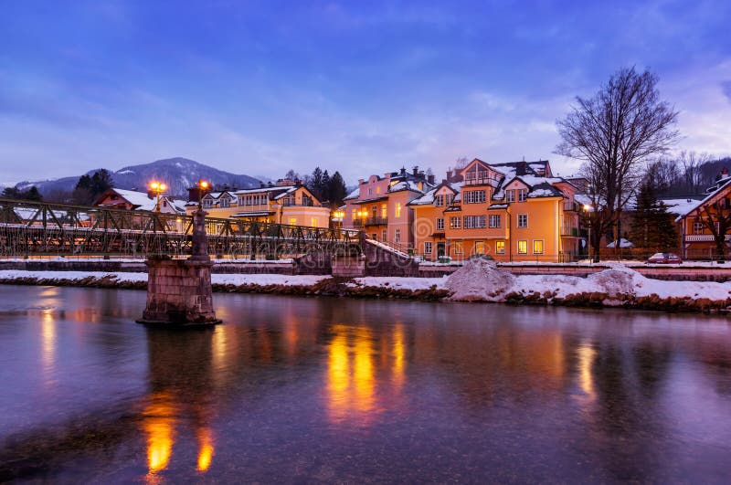 Spa Resort Bad Ischl Austria at Sunset Stock Image - Image of alpine ...