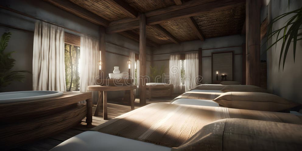 Spa Retreat Relaxation Massages Hyper-realistic Textures Three ...