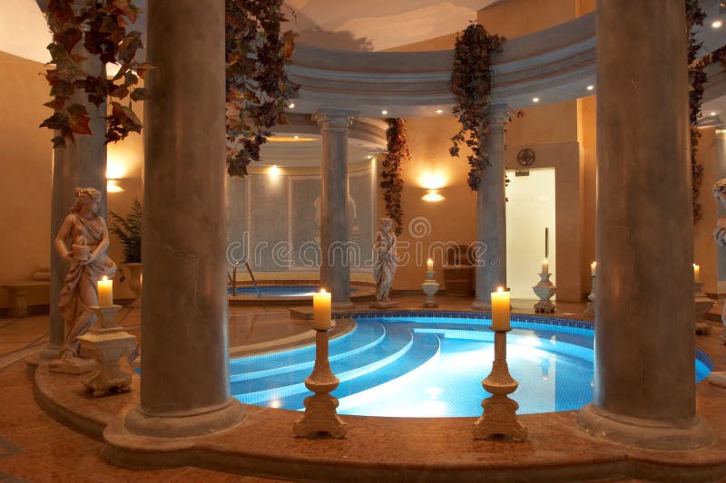 Spa with Roman Columns stock image. Image of elegance - 4054457