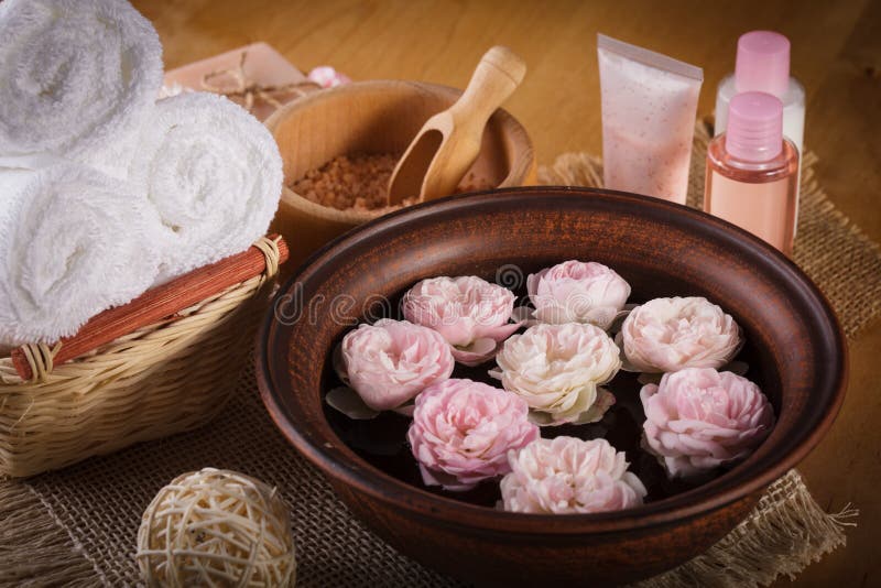 Spa with roses stock image. Image of background, manicure - 27671075