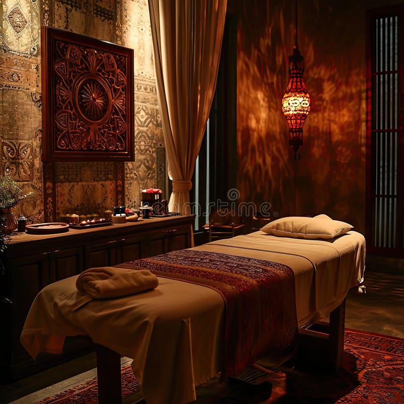 Spa Salon Interior, Massage Room, Indian Aesthetic Spa Salon Stock ...