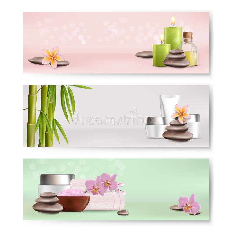 Spa Salon Services Vector Banner Template Set Stock Vector ...