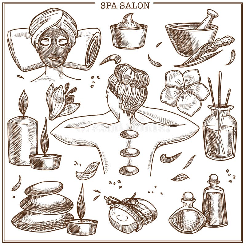 Woman Massage Sketch Stock Illustrations 1 554 Woman Massage Sketch