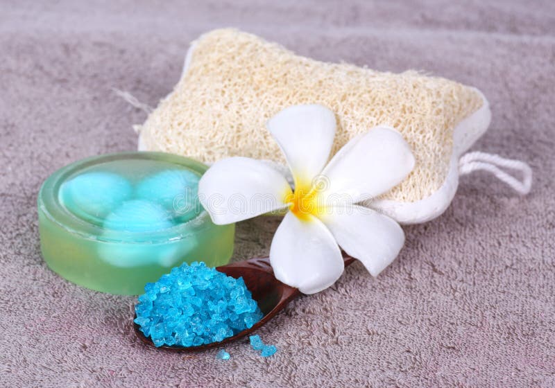 The spa scrubs set stock image. Image of aromatic, loofah - 31231771