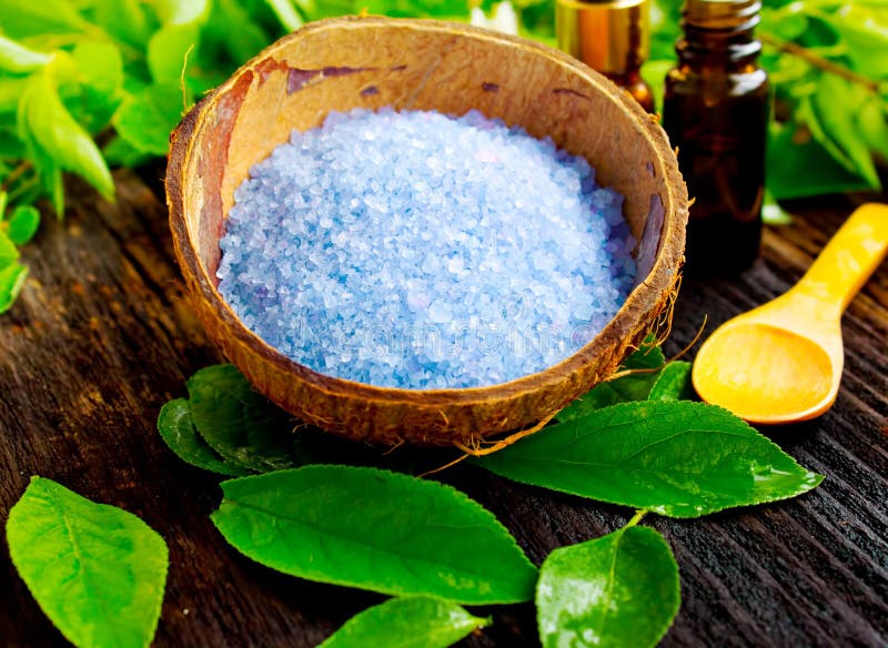 Spa sea salt stock image. Image of salt, wood, harmony - 30945899