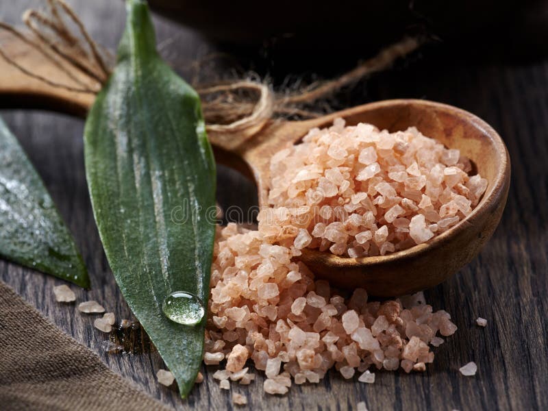 Spa Sea Salt stock photo. Image of green, relax, leaf - 16305732