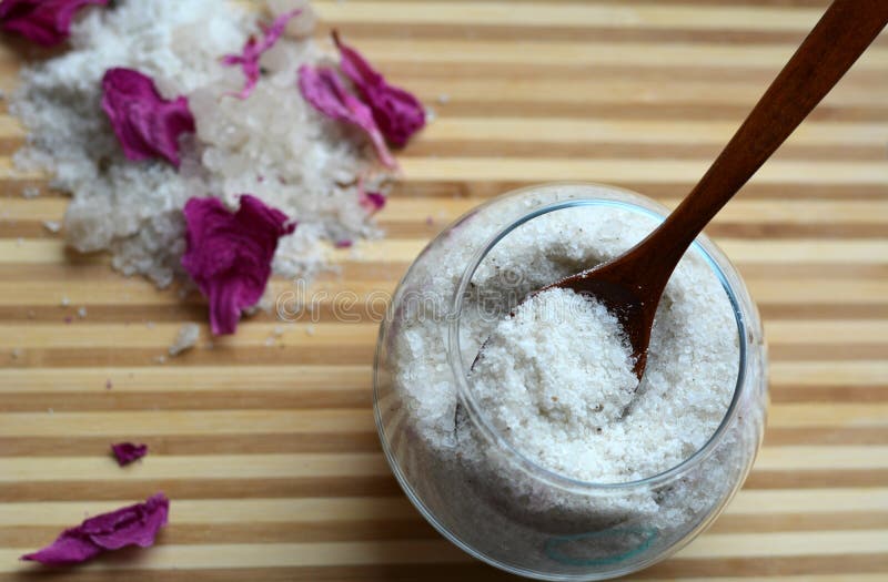 Spa sea salt stock photo. Image of heart, background - 110257710