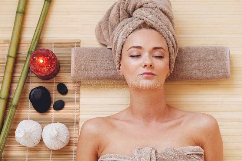 Spa session stock image. Image of health, candle, person - 55207397