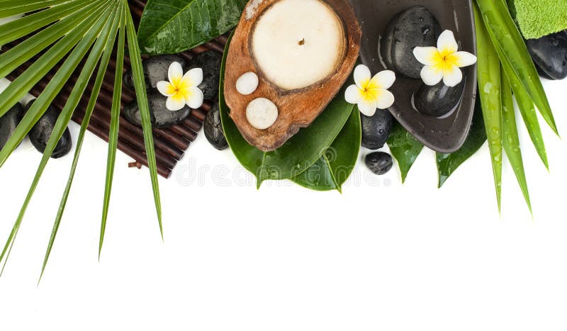 Spa Set with Many Tropical Objects for Healthy Therapy Stock Image ...