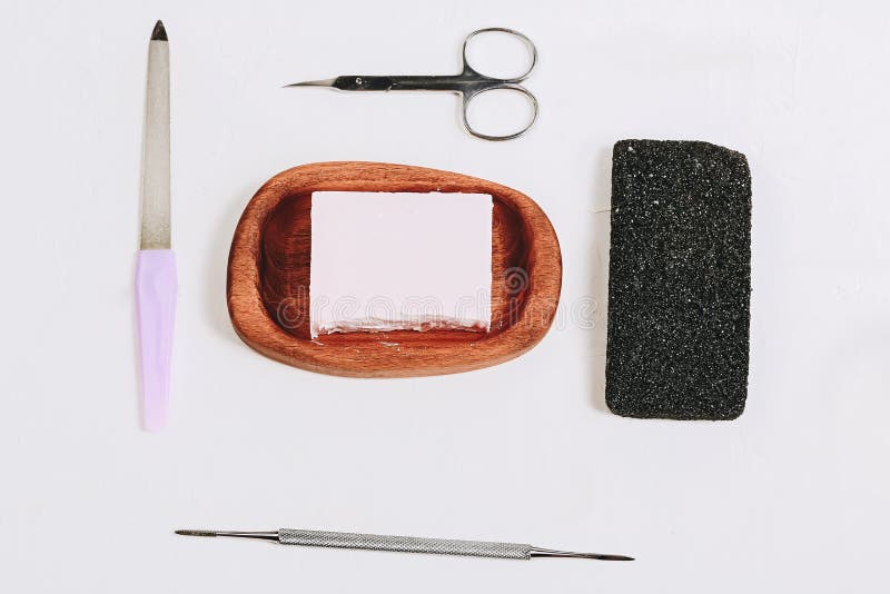Spa Set for Pedicure. Cosmetics and Tools for Manicure Pedicure Stock ...