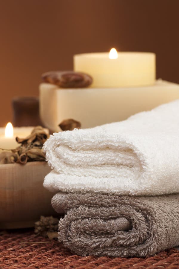 Spa candles composition stock photo. Image of comfortable - 4024454
