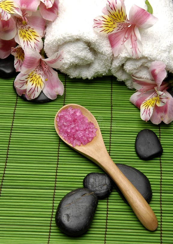 Spa setting stock image. Image of stability, spoon, bamboo - 22551197