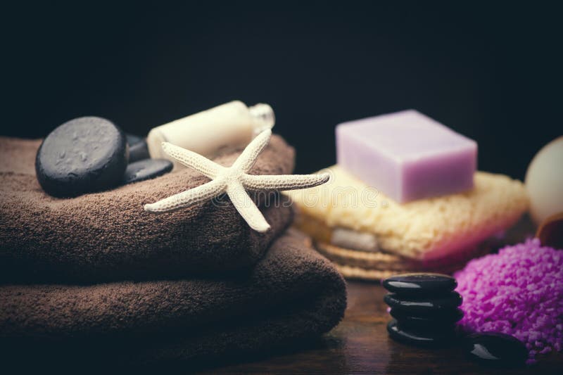 Spa Setting with Basalt Stones Stock Image - Image of salon, fresh ...
