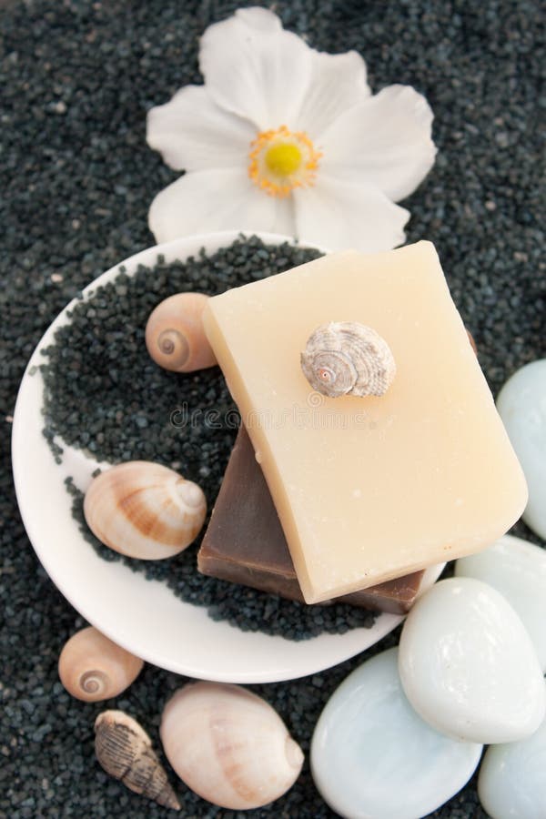 Spa setting with hot rocks stock image. Image of nature - 16906443