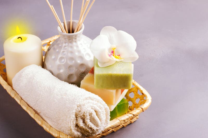 Spa Setting Therapy with Flowers Stock Image - Image of aromatherapy ...