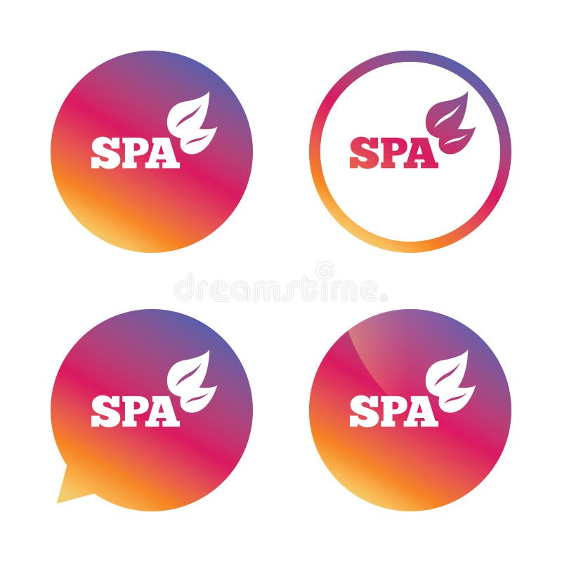 Spa Sign Icon. Spa Leaves Symbol Stock Vector - Illustration of ...