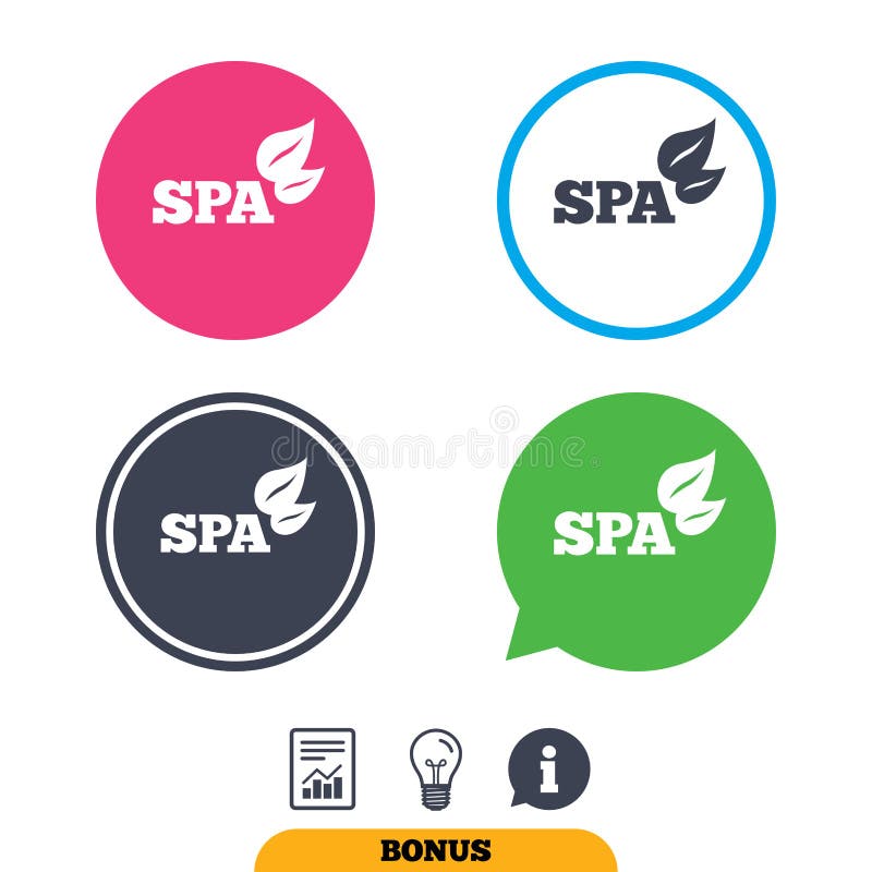 Spa Sign Icon. Spa Leaves Symbol Stock Vector - Illustration of flat ...