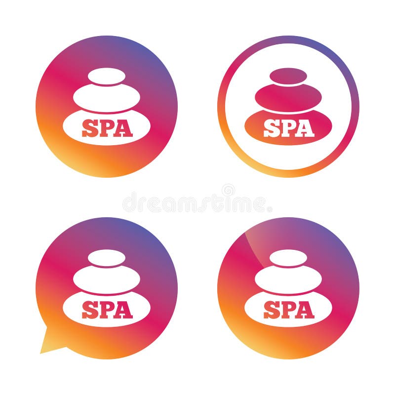 Spa Sign Icon. Spa Stones Symbol Stock Vector - Illustration of chat ...