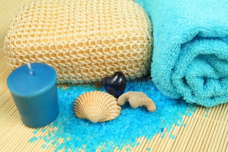 Spa soothe in blue color stock image. Image of relaxation - 12508541