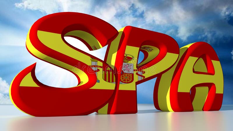SPA for spanish stock illustration. Illustration of study - 62573270