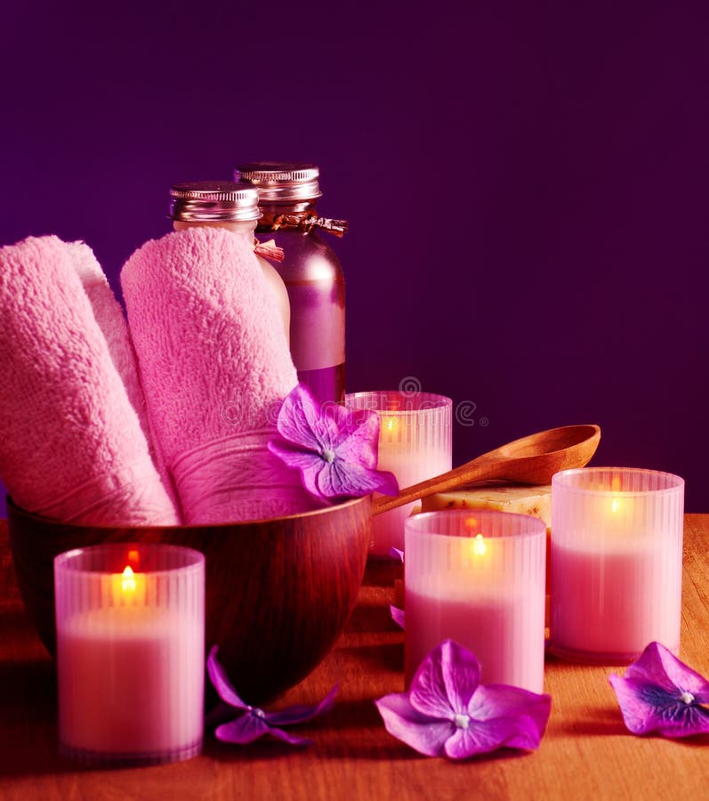 Purple spa relaxation (1) stock image. Image of healthy - 14001059