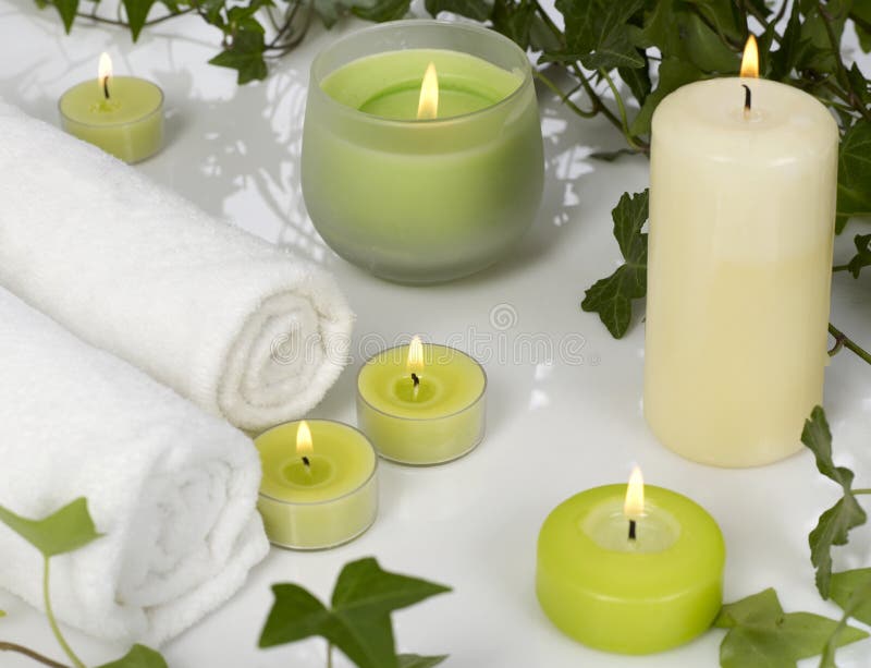 Spa candles composition stock photo. Image of comfortable - 4024454