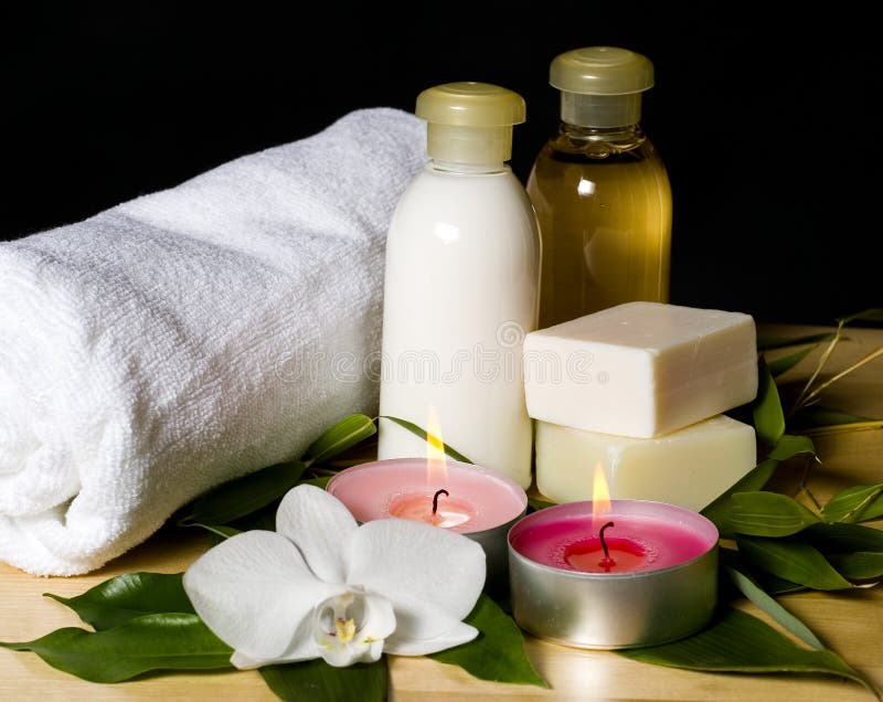 Spa Still Life with Bath Things Stock Photo - Image of liquid, hygienic ...