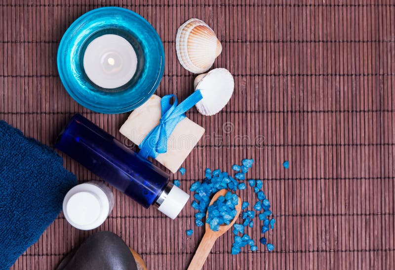 Spa Still Life in Blue Colors Stock Image - Image of space, natural ...