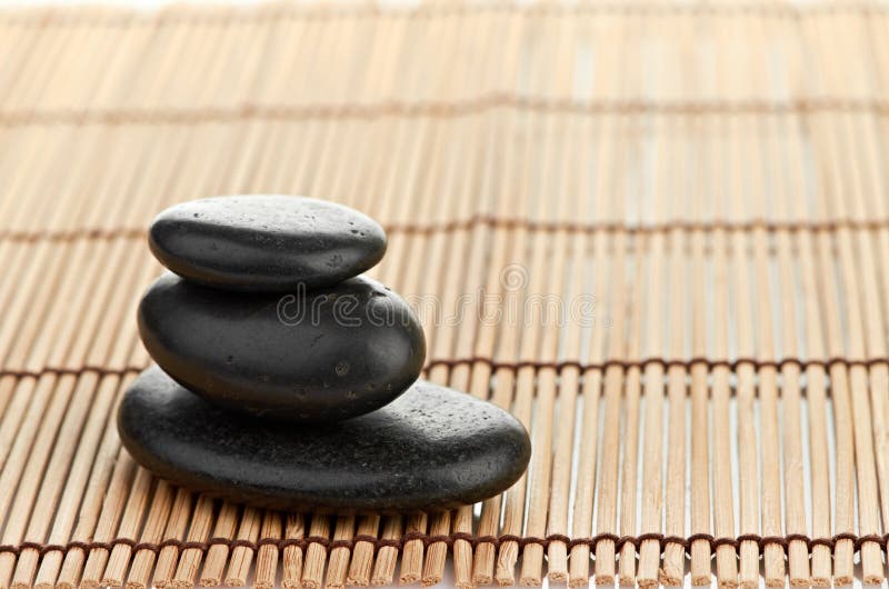 The Spa a Stone on Bamboo Background Stock Photo - Image of healthy ...