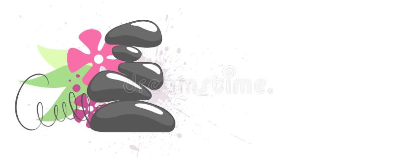 Path of black spa stones stock illustration. Illustration of massage ...