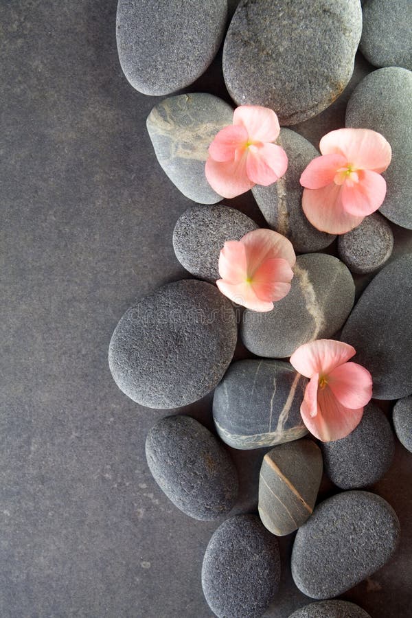 Spa Stones on Black Background. Stock Image - Image of concept, health ...