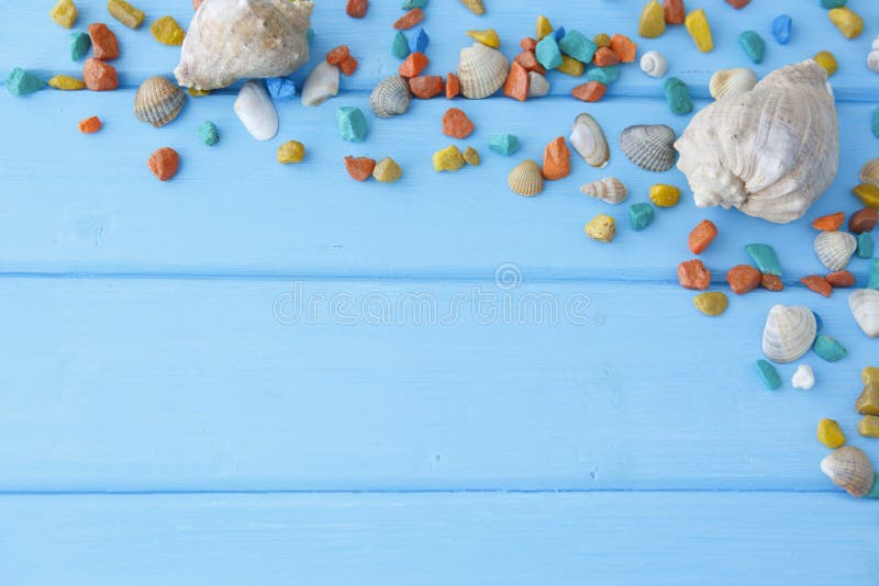 Spa Stones on Table Light Background and Large Sea Shell Stock Image ...