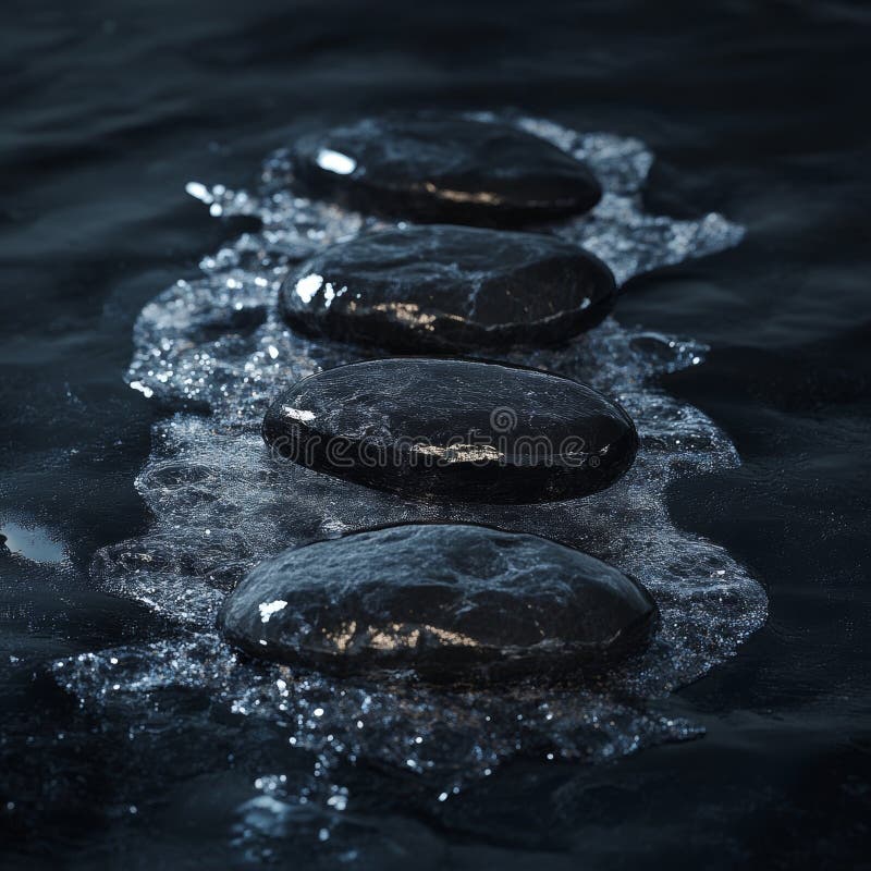 Spa Stones with Water Drops on a Dark Background. Spa Concept Stock ...