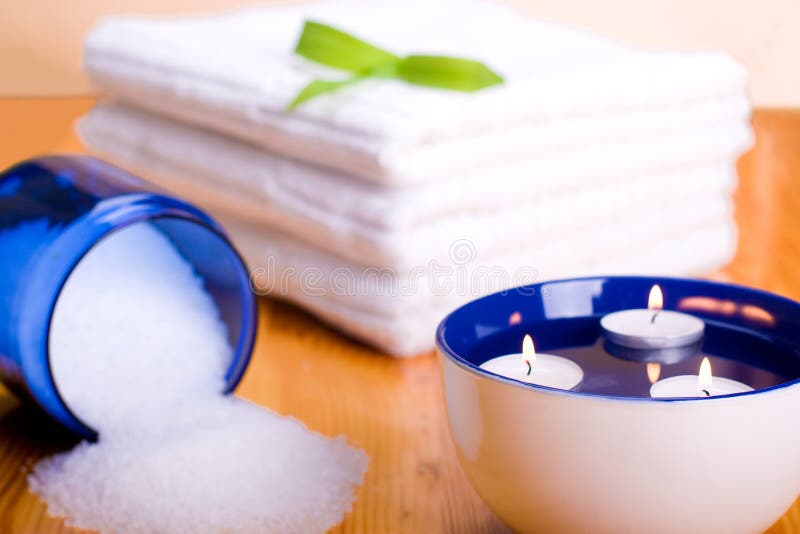 Blue spa. stock photo. Image of body, orchid, candles - 4023764