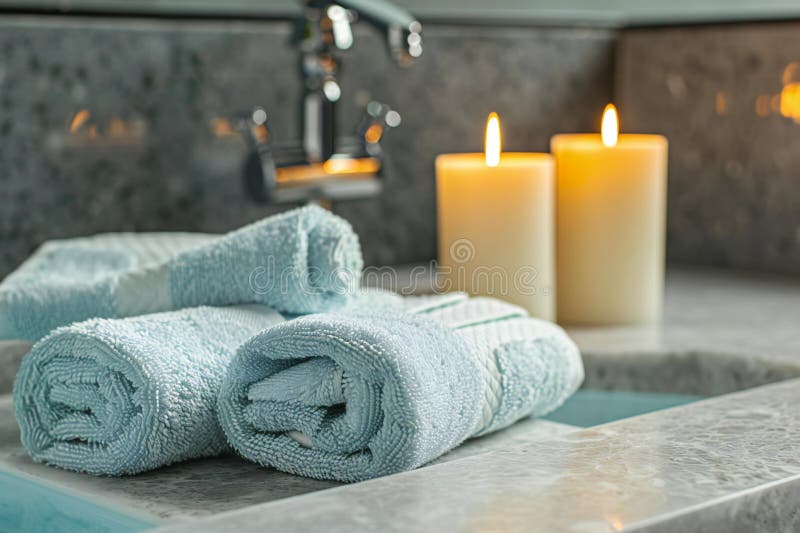 Spa Theme with Candle and Towels in Hotel, High Quality, High ...