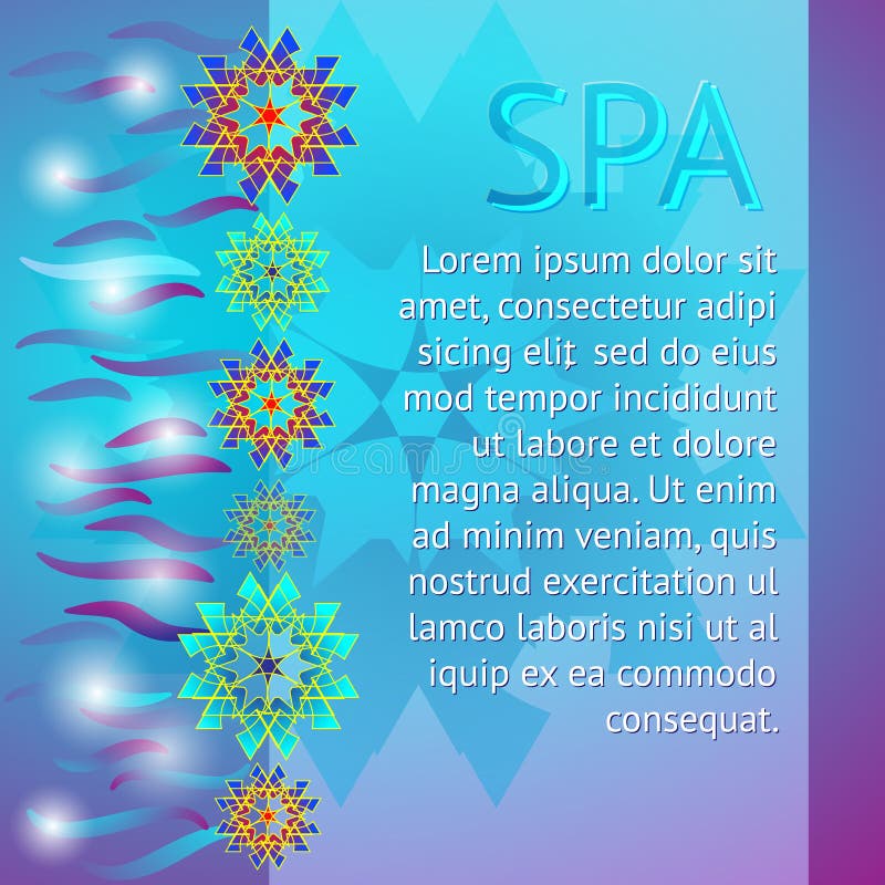 Spa Theme Vector Illustration on Blue Background Stock Vector ...