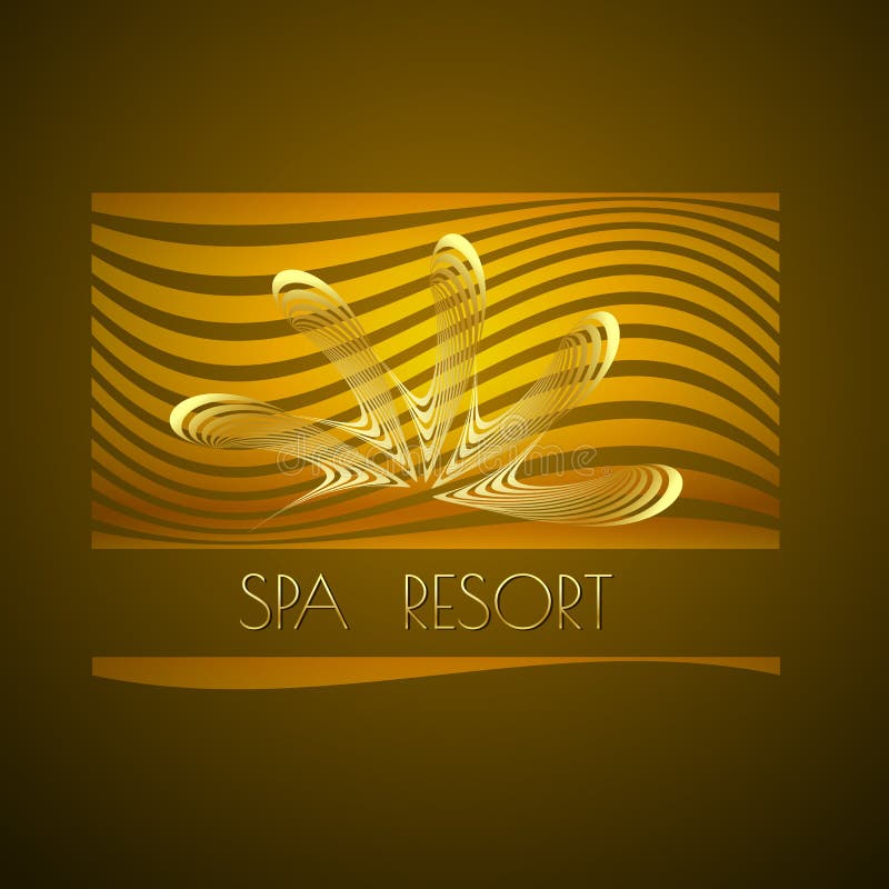 Spa Themed Vector Illustration, Design Using Golden Line Curve. Stock ...