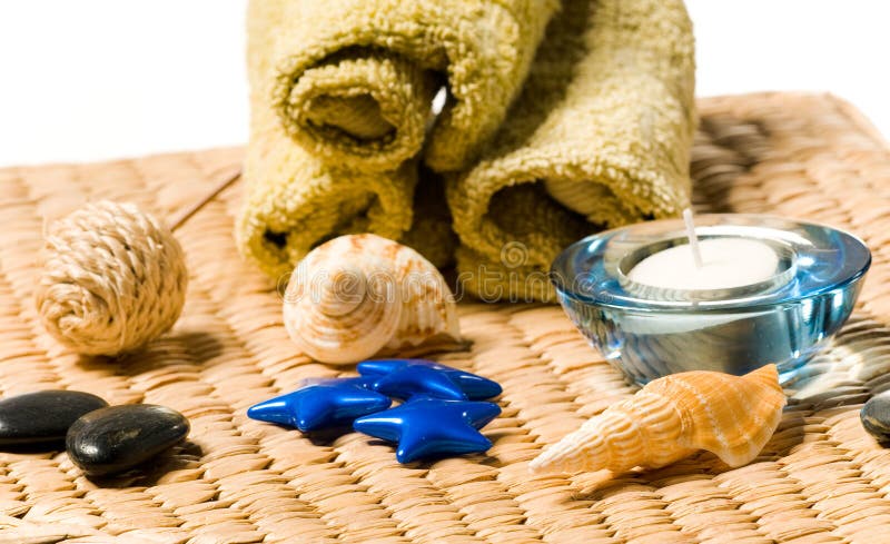 Spa Things on a Wooden Basket Stock Image - Image of fresh, relaxation ...