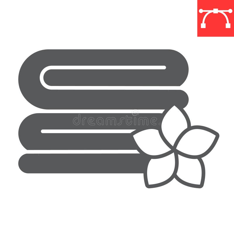Spa towels glyph icon stock vector. Illustration of roll - 284228107