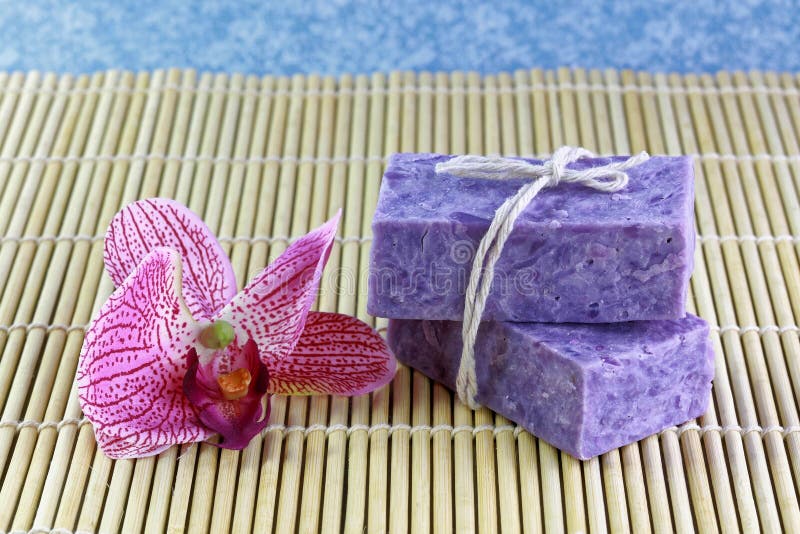 Spa Treatment Setting with Purple Theme Stock Image - Image of body ...